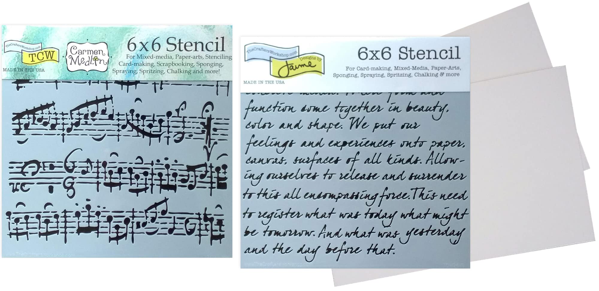 Amazon.com : Mixed Media Stencils - Music Stencil, Script Stencil ...