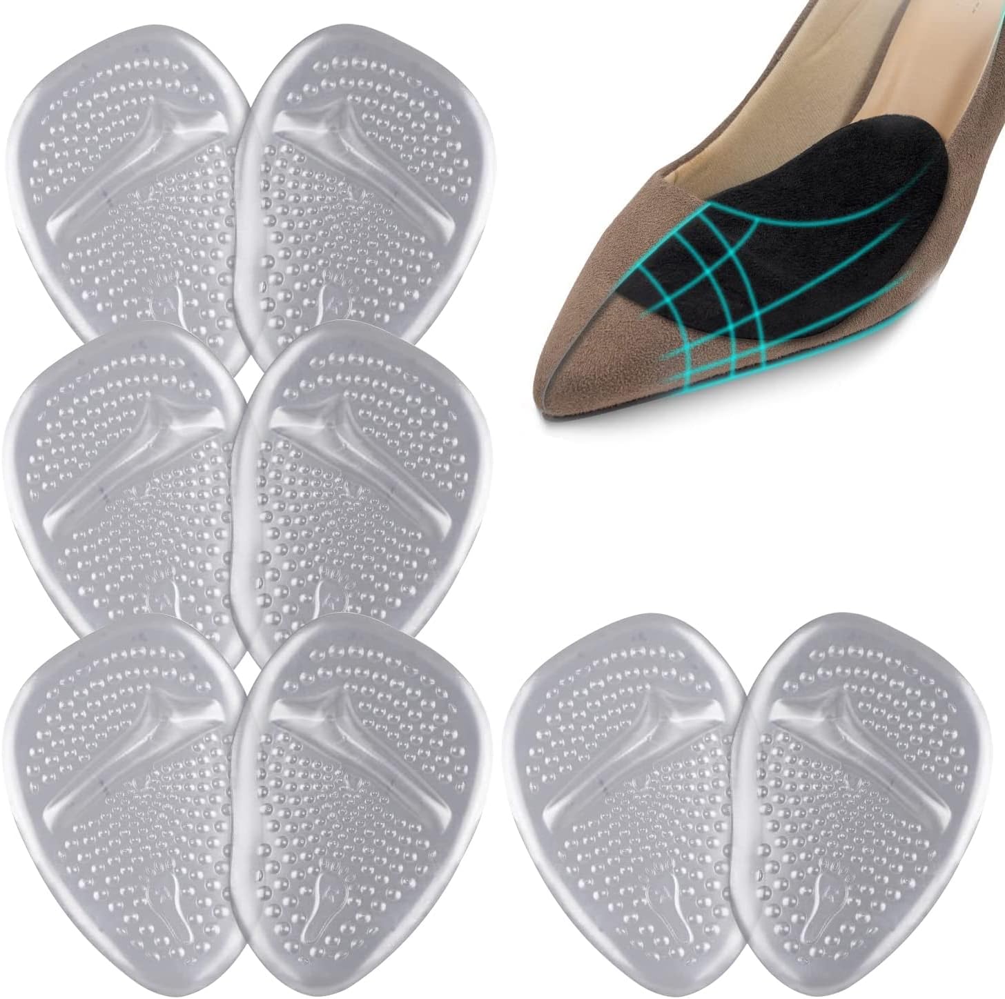 Amazon.com: Metatarsal Pads, 6 Pairs Forefoot Inserts For Women And Men ...