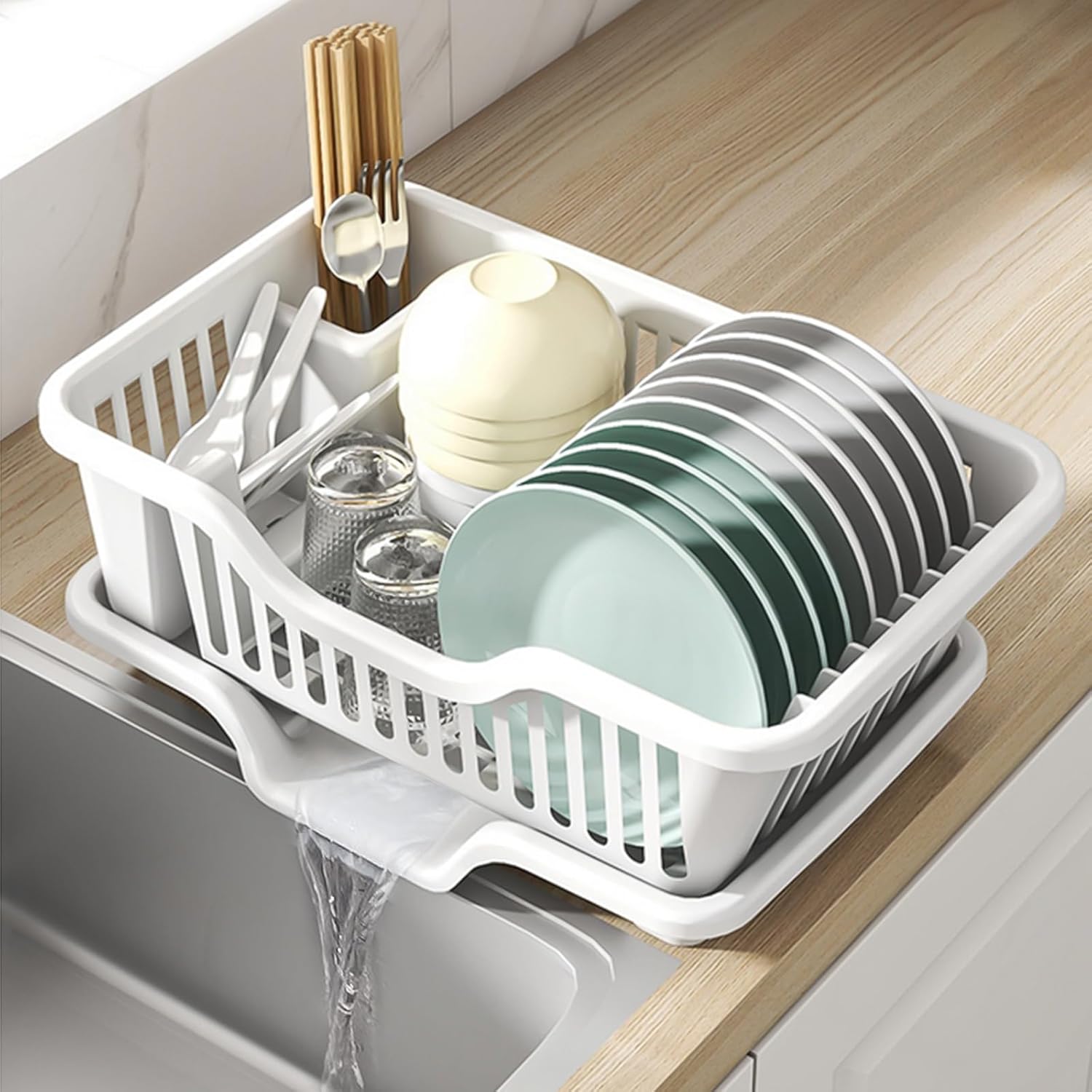 Amazon.com - Noamus 2-Piece Plastic Dish Drying Rack, Heavy Duty Sink ...