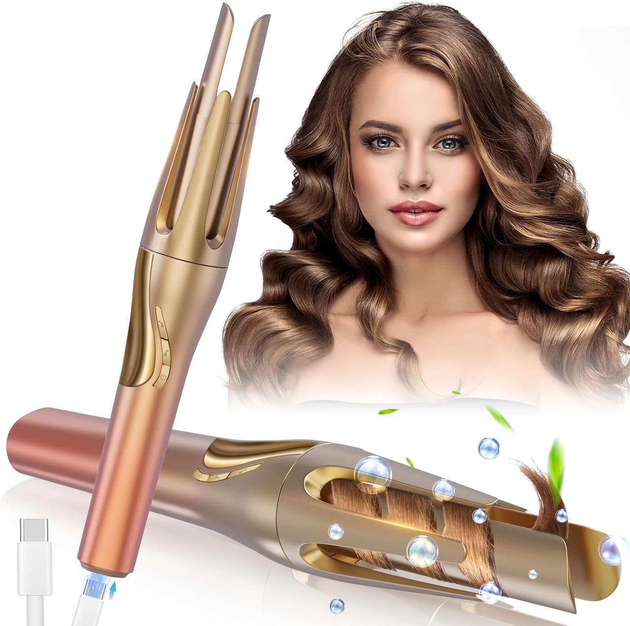 Amazon.com: Cordless Automatic Curling Iron,Professional Anti-Tangle ...