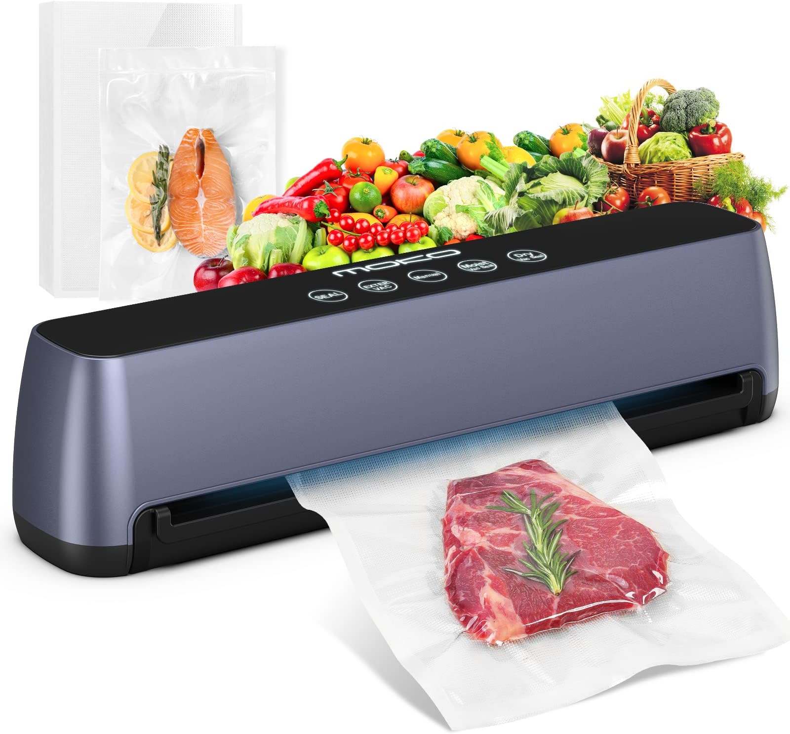 Amazon.com: MoKo Vacuum Sealer Machine,85kpa Food Vacuum Sealer, Full ...