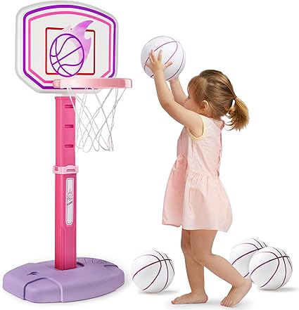 Amazon.com: JOYIN Toddler Basketball Hoop, Adjustable Basketball Goal ...