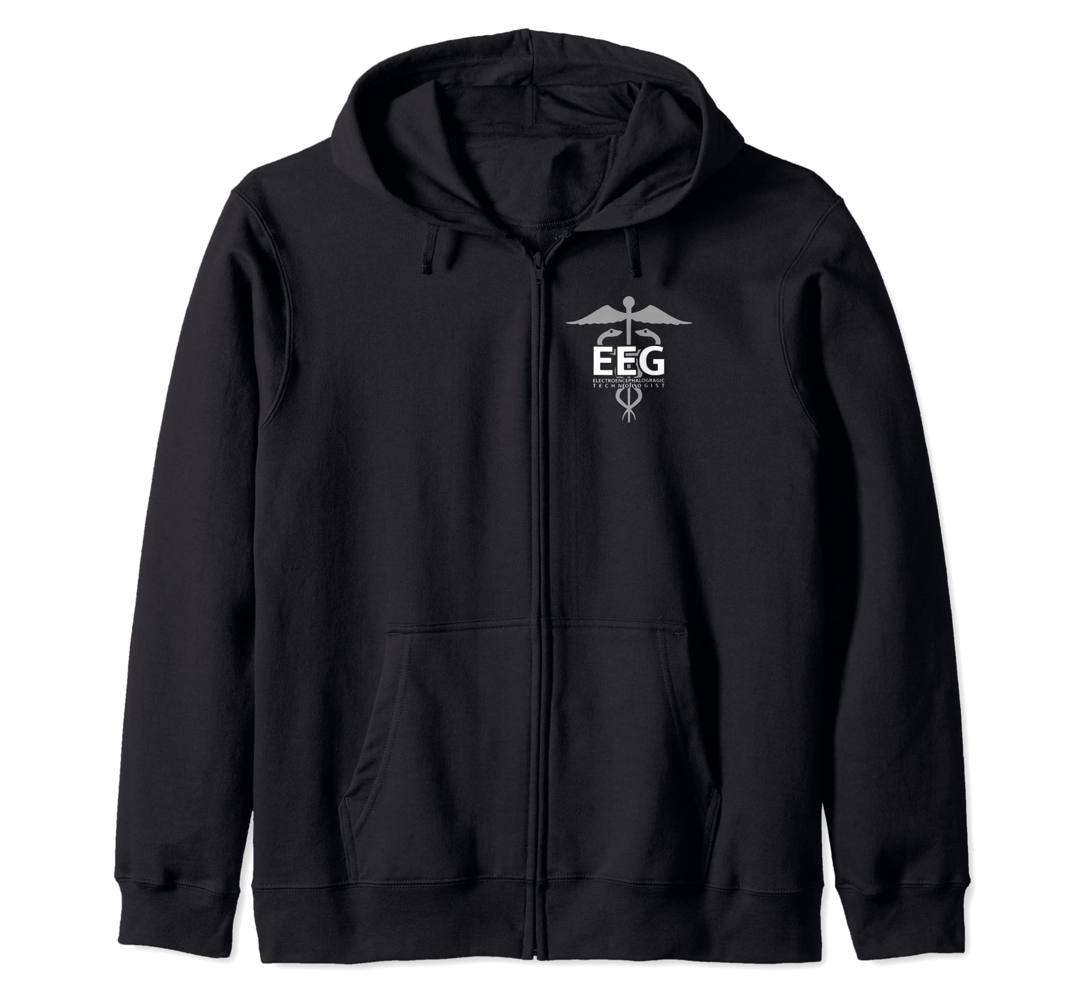 Eeg Tech Eeg With Caduceus Front Back Zip Hoodie | Desertcart INDIA
