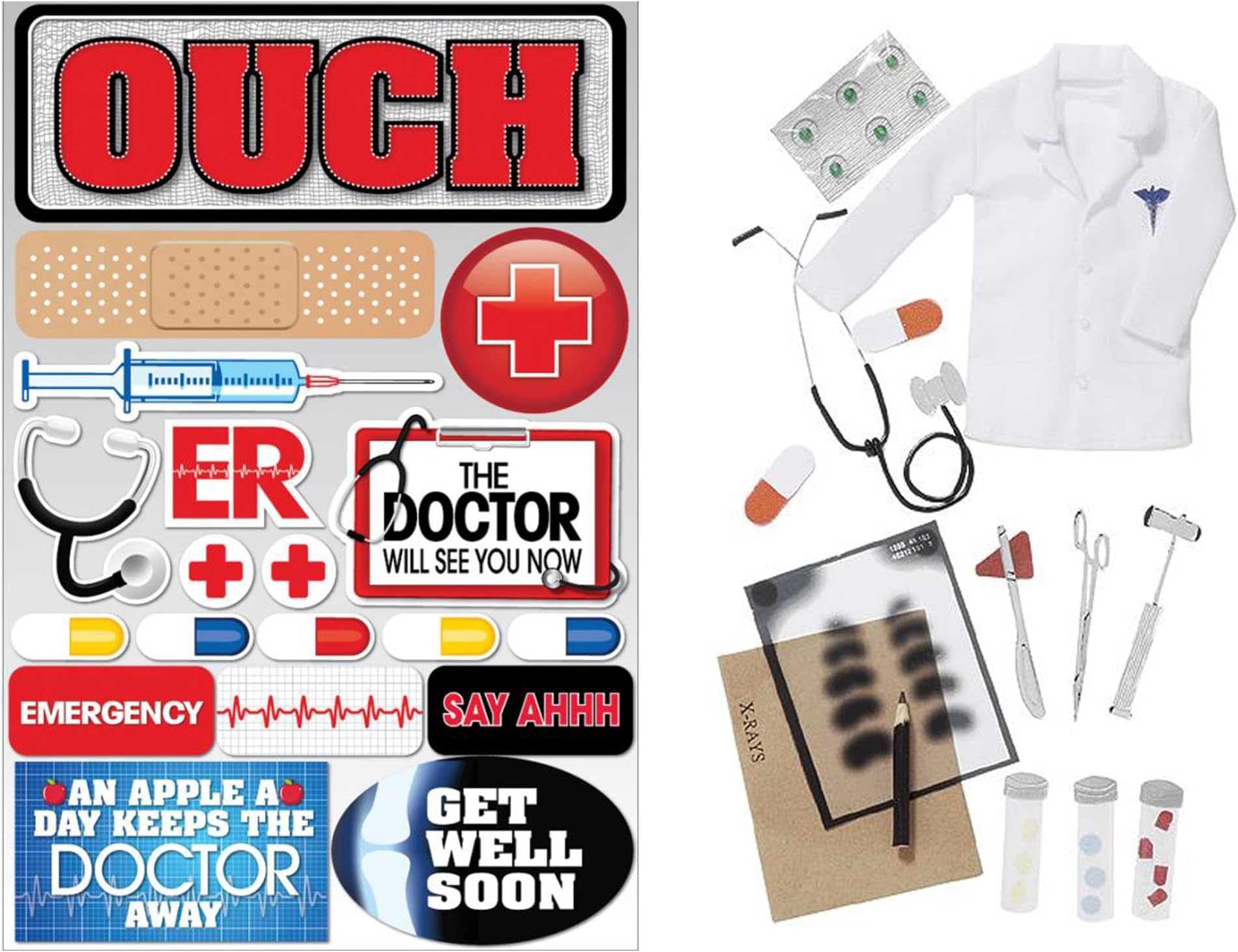 Amazon.com: Medical Stickers for Scrapbooking - 3D Dimensional Doctor ...