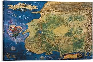 Amazon.com - Generic Fantasy Wheel of Time Map Vintage Old Map Canvas ...