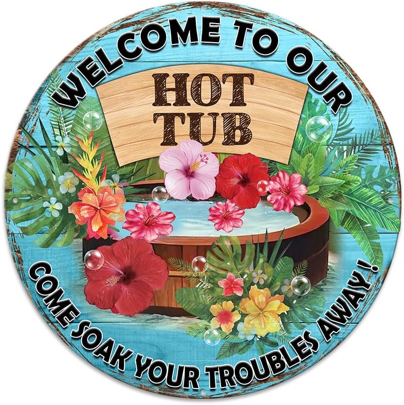Amazon.com : Gosify Hot Tub Sign, Hot Tub Decorations, Outdoor Hot Tub ...