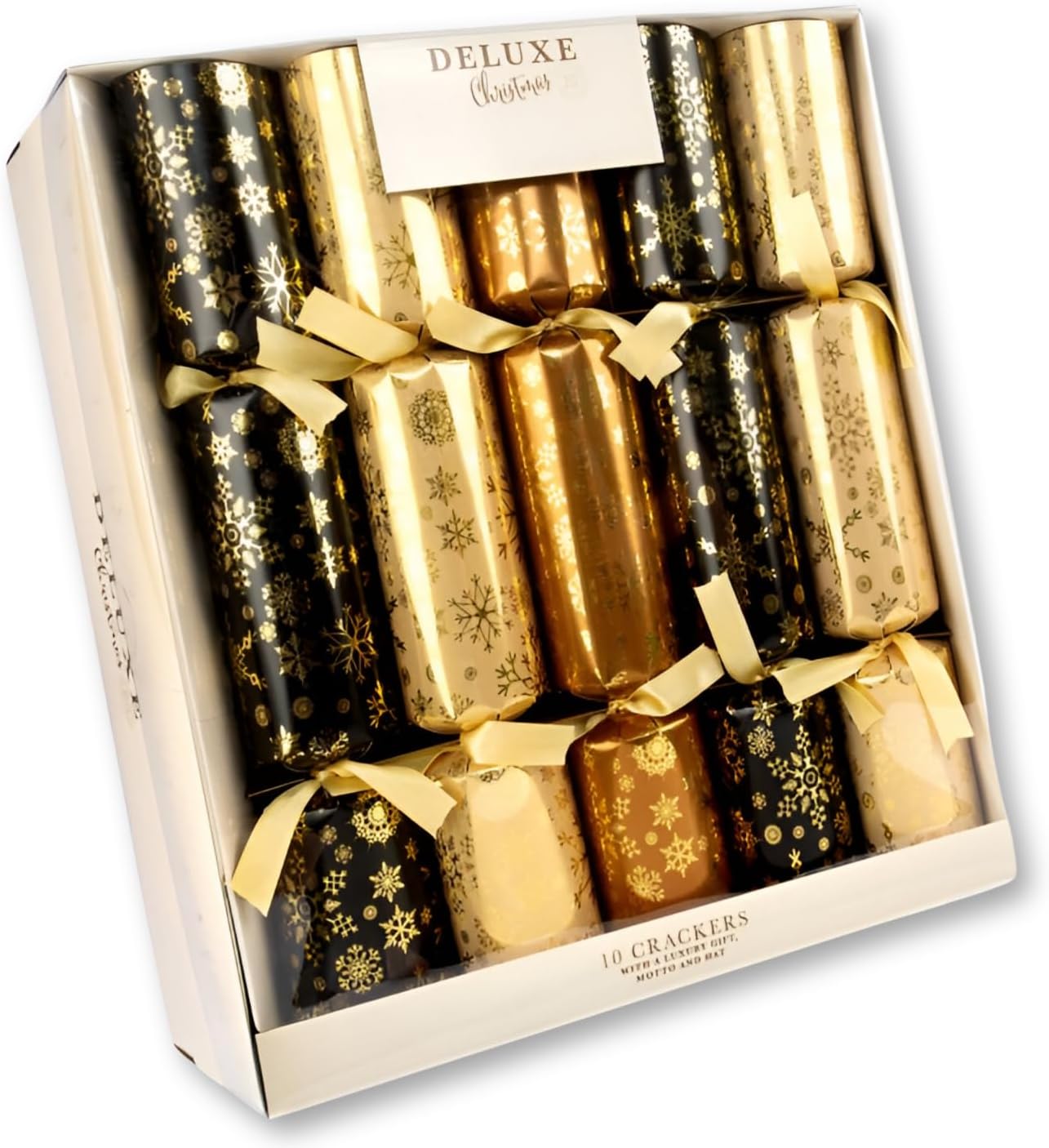 Quickdraw 10 x Christmas Crackers Luxury 14” Crackers with Party Hats ...