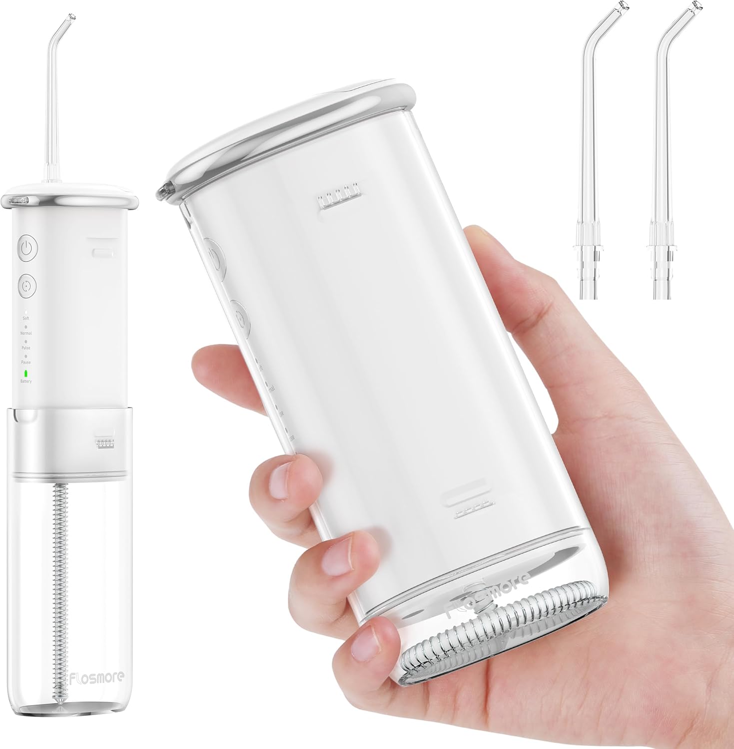 Amazon.com: Portable Water Flosser for Teeth - Flosmore 4 Modes Water ...