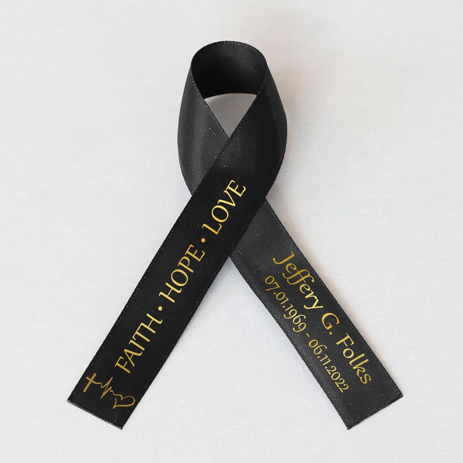Amazon.com: 50pcs Personalized Memorial Ribbons, Custom Memorial Ribbon ...