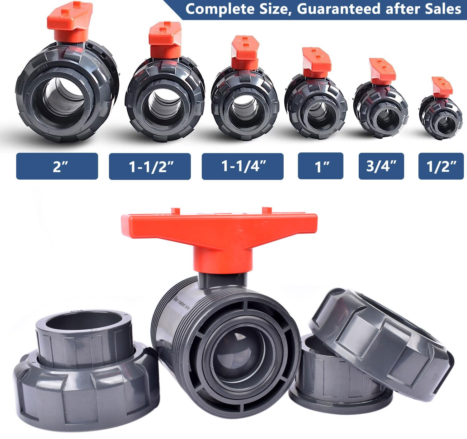 Snapklik.com : AIPOR 1-1/2" UPVC Union Ball Valve, Pool True Union Full ...