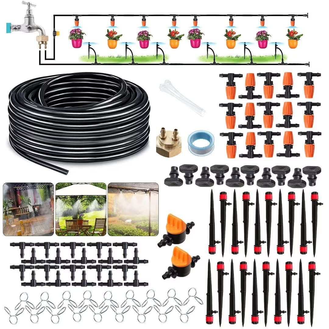 2022 New Upgrade Drip Irrigation Kit, 66FT/20M Garden Watering System ...