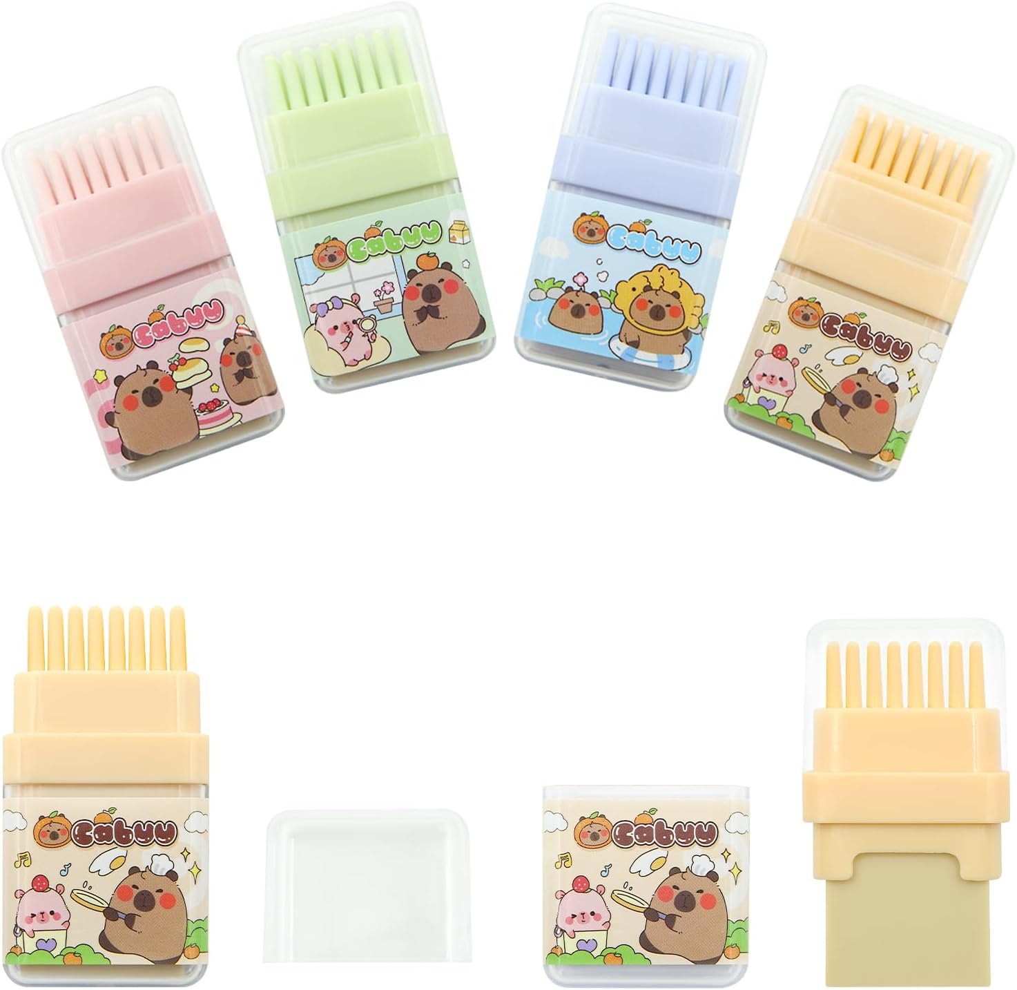 Amazon.com : 4 Pcs Cute Capybara Eraser, Cute Animal Capybara Rubber ...