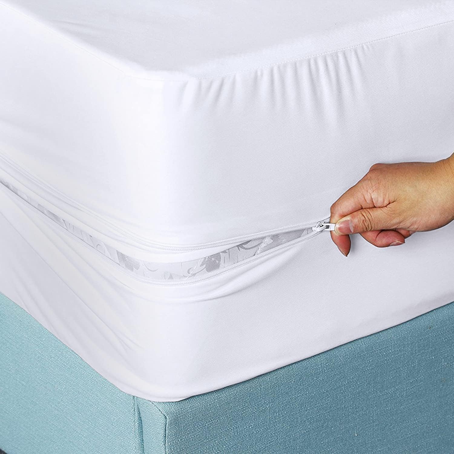 Amazon.com: Vinyl Mattress Protector Zippered Cot Size, Waterproof ...