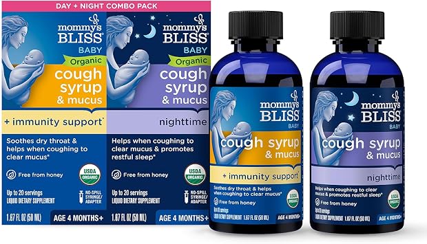 Amazon.com: Mommy's Bliss Baby Organic Cough Syrup & Mucus, Day and ...