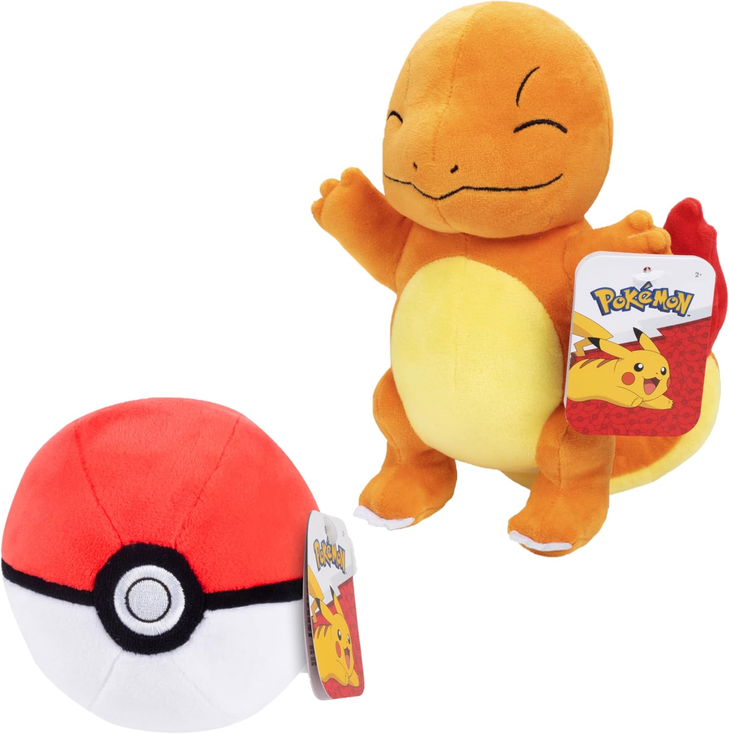 Amazon.com: Pokemon Poke Ball and 8" Charmander Plush Set of 2 ...