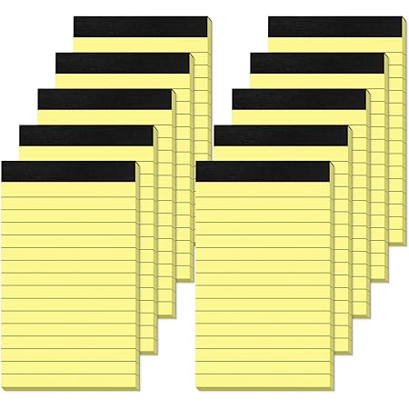 Amazon.com : 10 Pack Yellow Small Note Pads 3x5 Writing Pads Lined ...