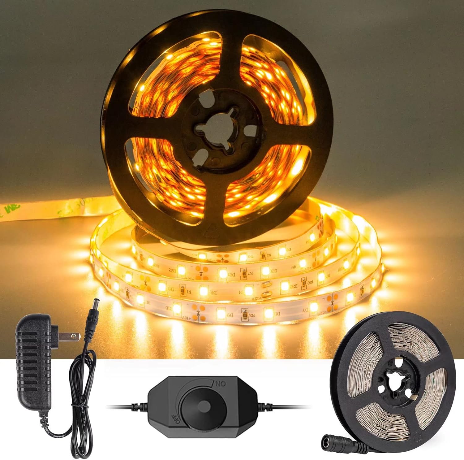 LED Strip Lights Warm White, CT CAPETRONIX 16.4ft 12V LED Night Lights ...