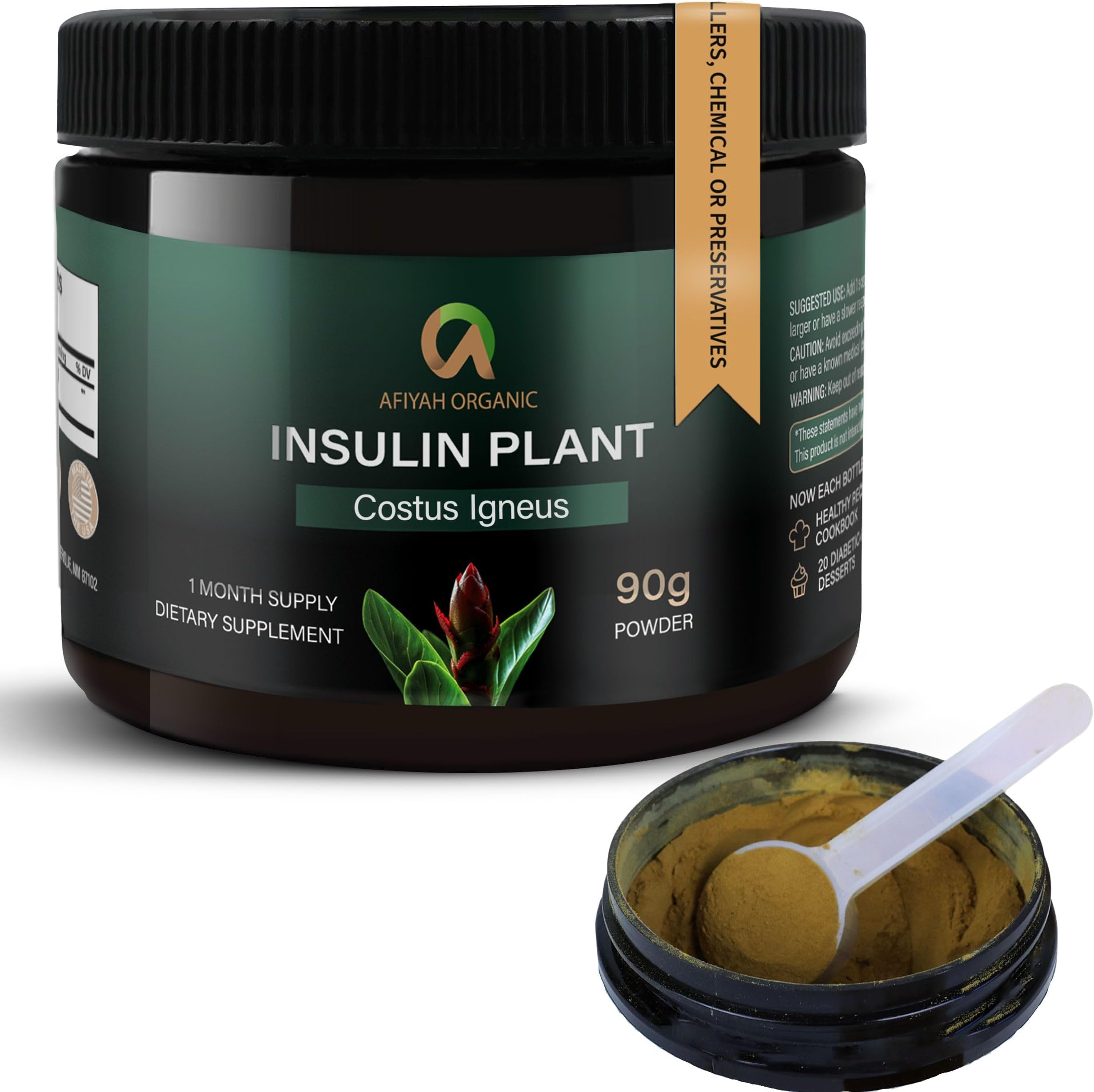 Amazon.com: JAGGY Insulin Plant Leaf Powder (Costus Igneus) 200g(7.1 oz ...