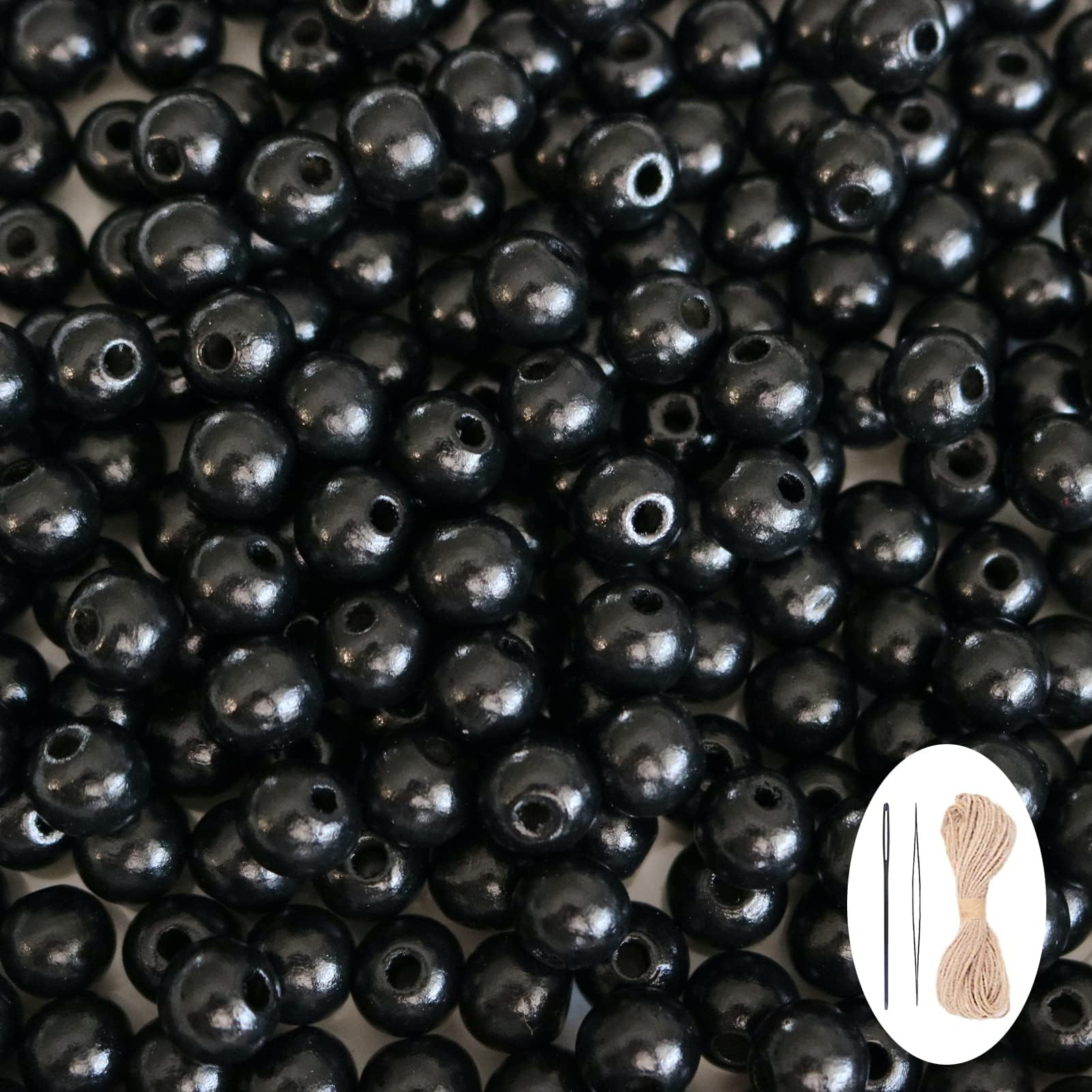 Amazon.com: 400 Round Black Acrylic Beads 10mm Diameter with 1.8mm Hole ...