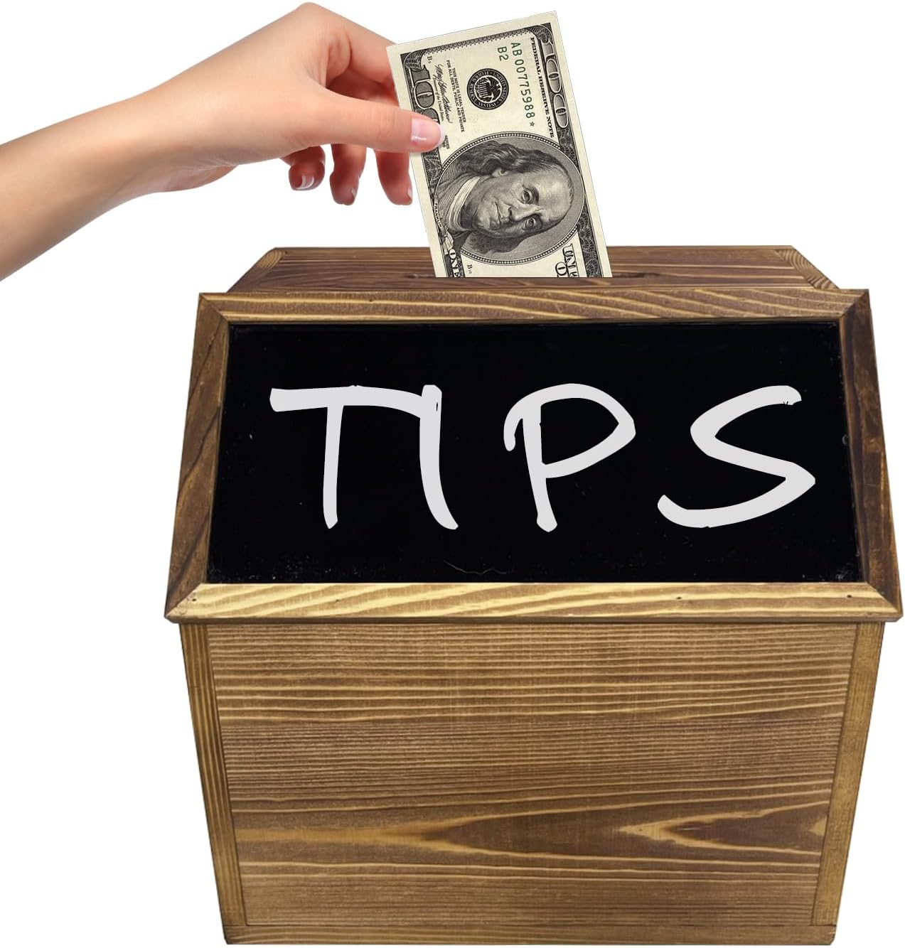 Amazon.com: KUKKUME Wood Suggestion Box Tip Collector Ballot Drop Box ...