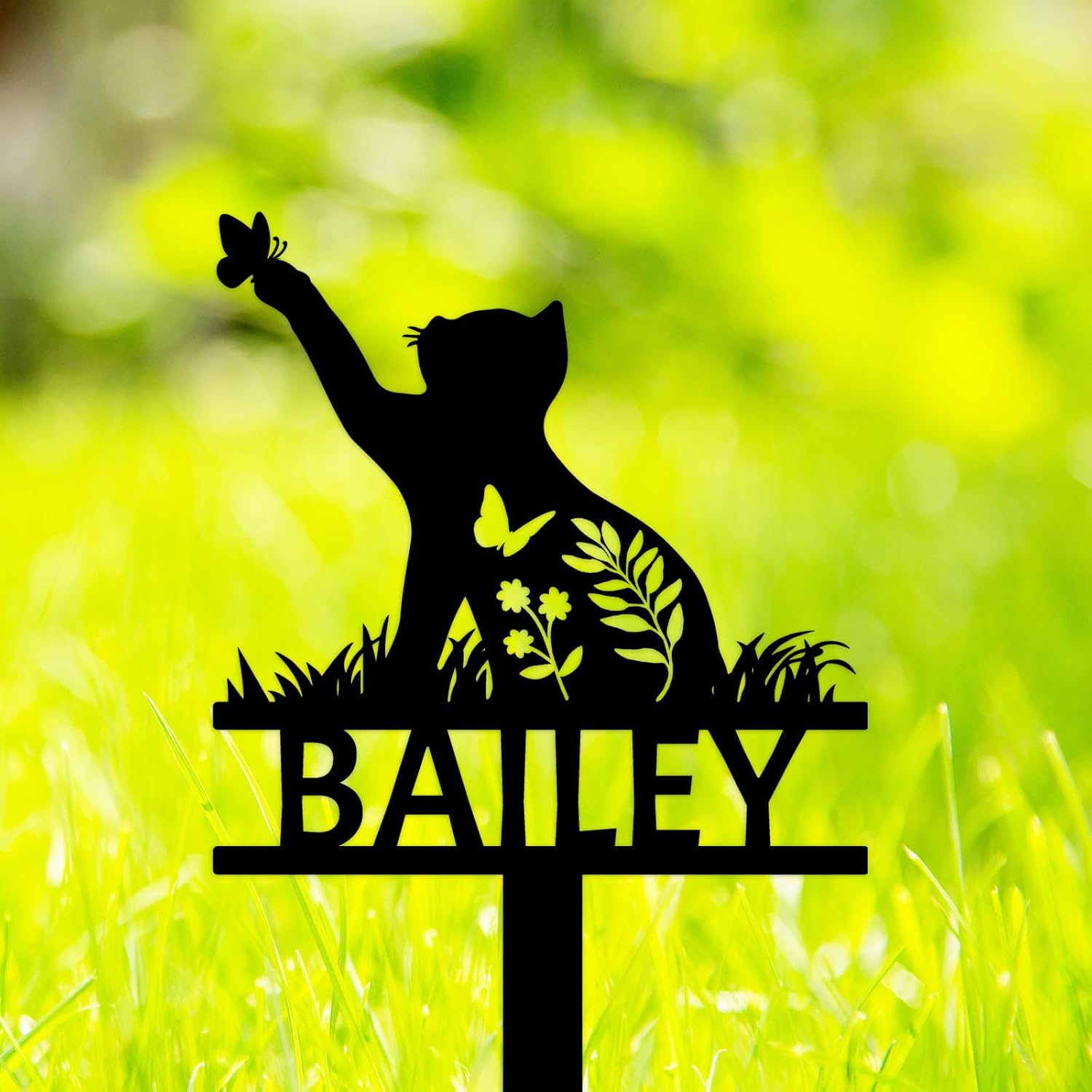 Amazon.com: GRJIRAC Custom Metal Cat Memorial Stake, Personalized Cat ...