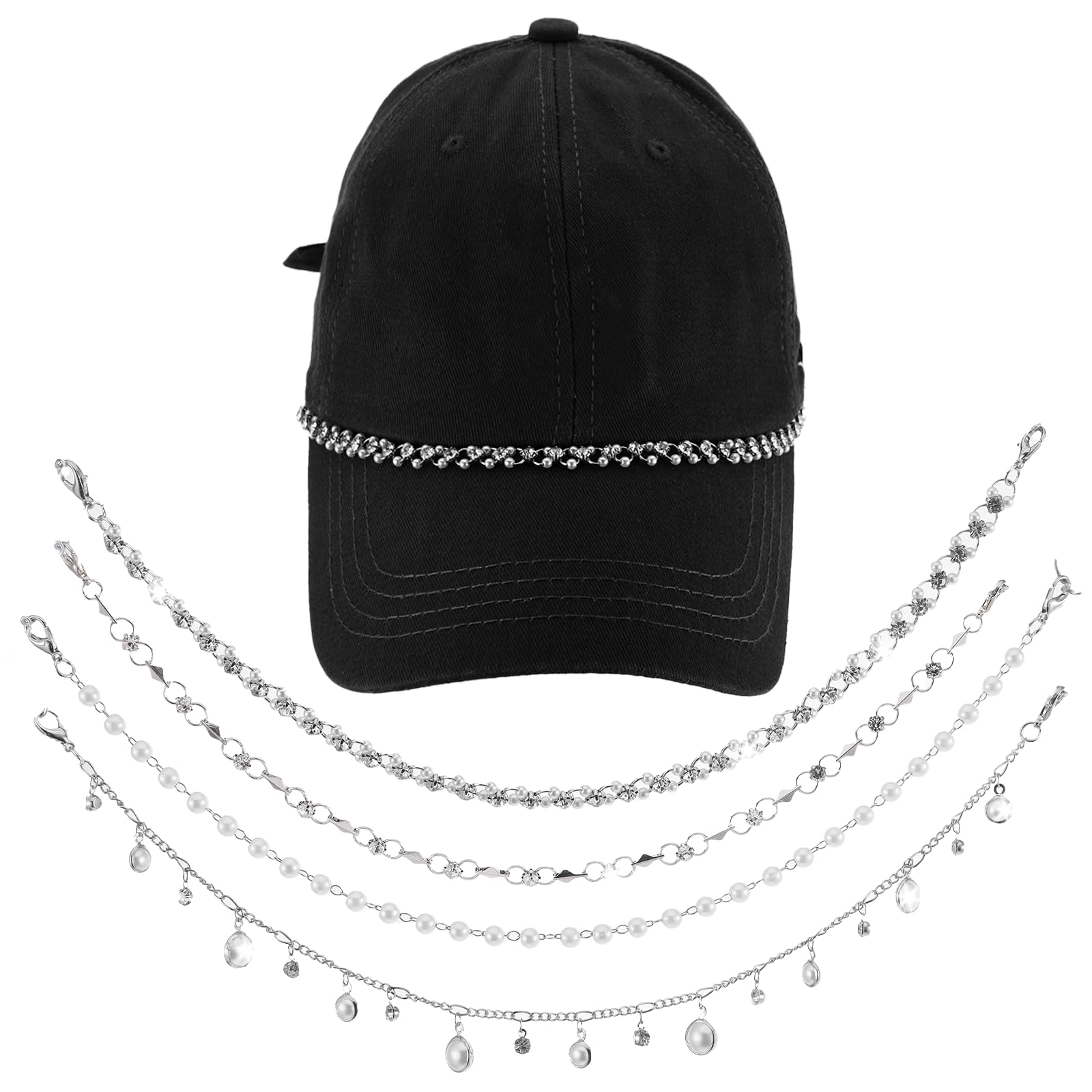 Amazon.com: Trucker Hat Chains, 4 Pcs Trucker Hat Charms DIY Metal ...
