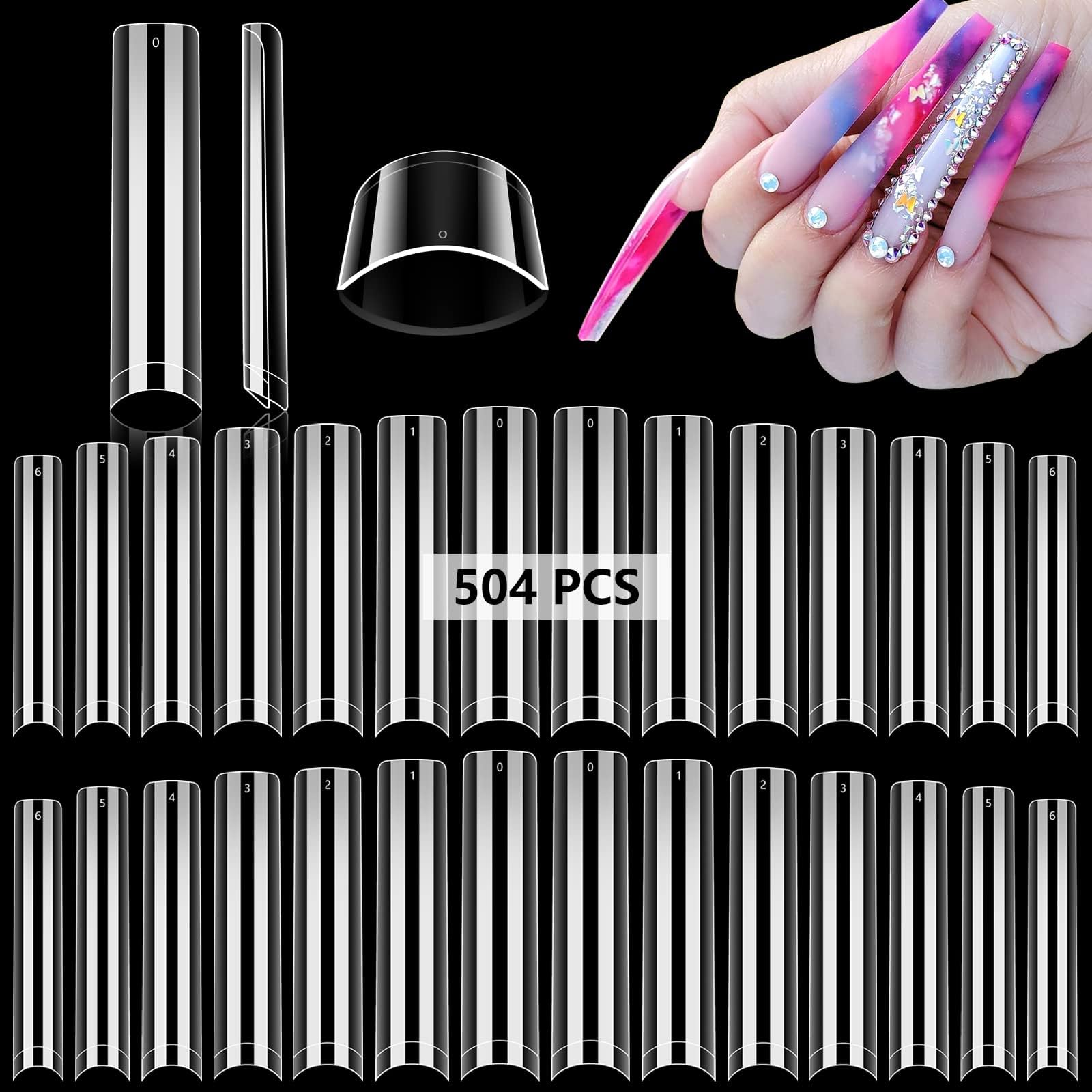 Amazon.com: FlyItem 120 Pcs Stiletto Extra Long Sharp False Nail Art ...
