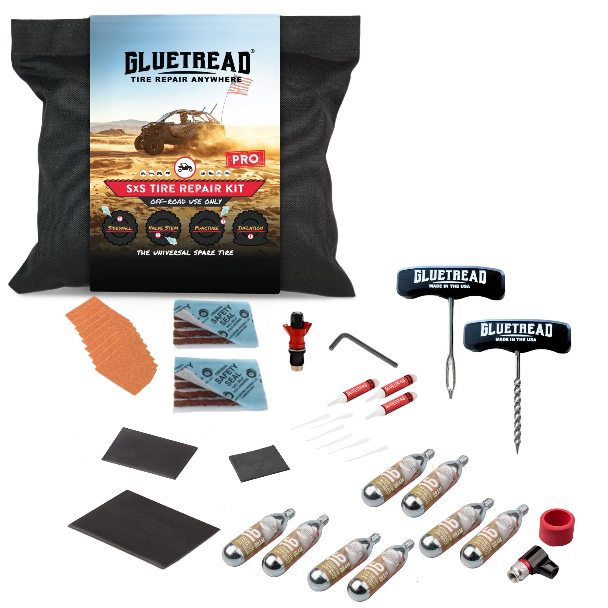 Amazon.com: GlueTread SxS Pro Tire Repair Kit Ultimate Off-Road Tire ...