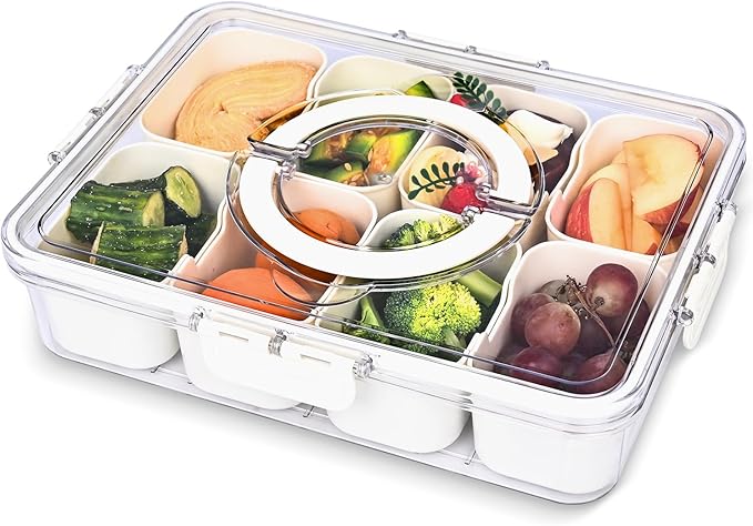 Snack Box Container, 8-Compartment Snackle Box Container for Kids ...