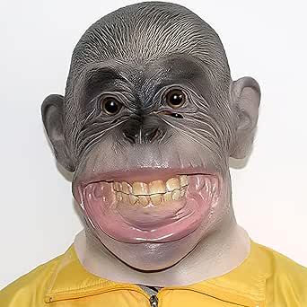 Amazon.com: vieaying Open Mouth Gorilla Mask Ape Man Masks Latex Full ...