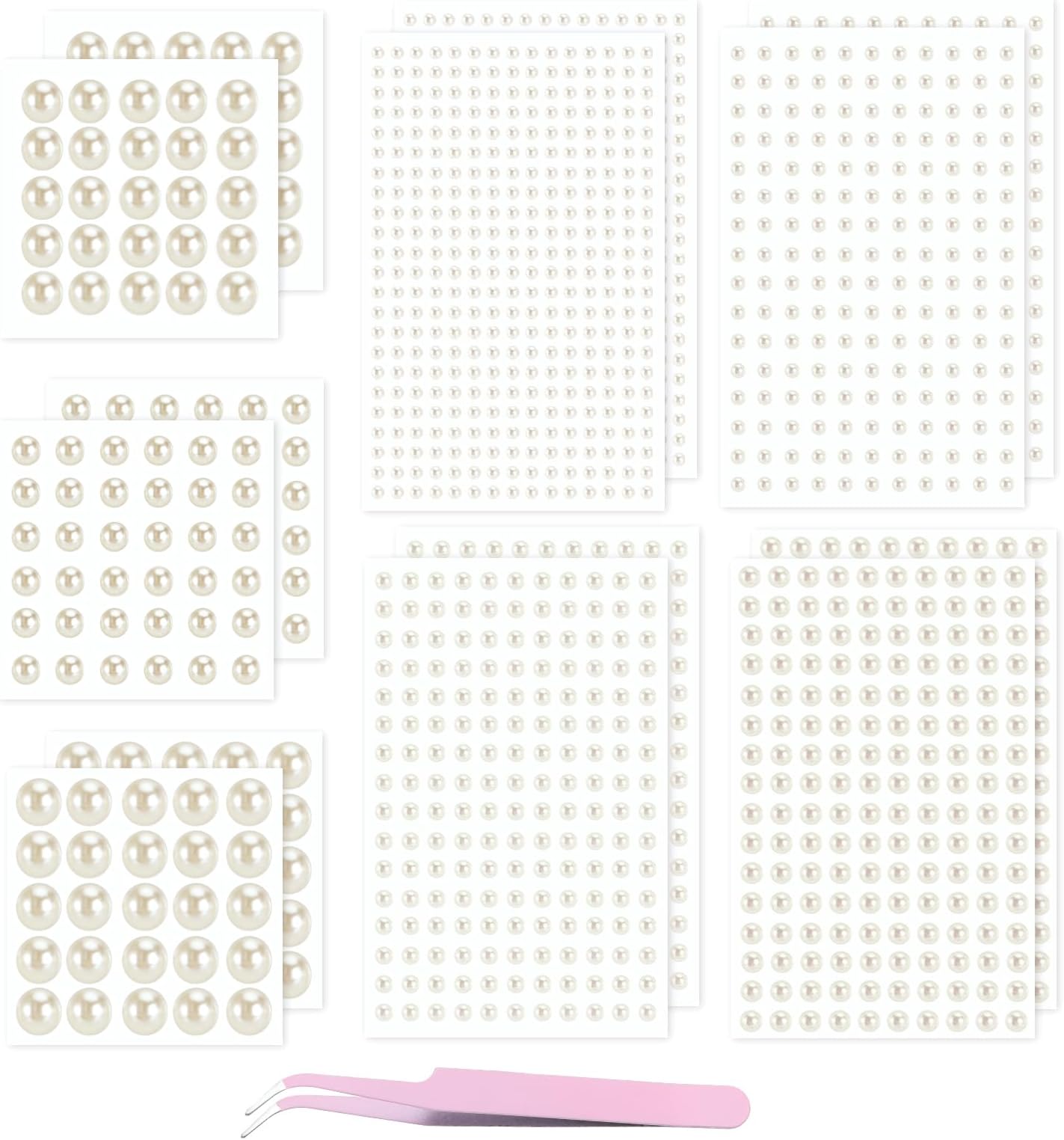 Amazon.com: 1982 Pcs Self-Adhesive Pearl Stickers,Face Pearls Stick on ...