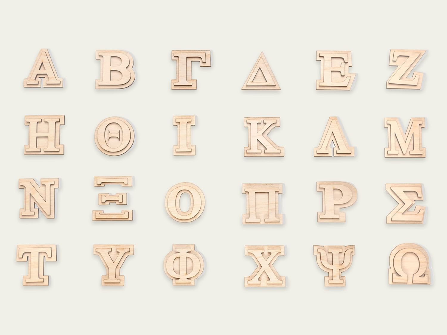 Letra griega de madera de doble capa de 2 pulgadas ...