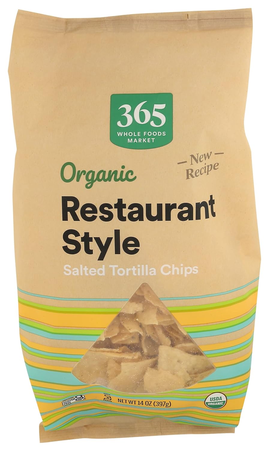 Amazon.com: 365 by Whole Foods Market, Tortilla Chips White Corn Salted ...