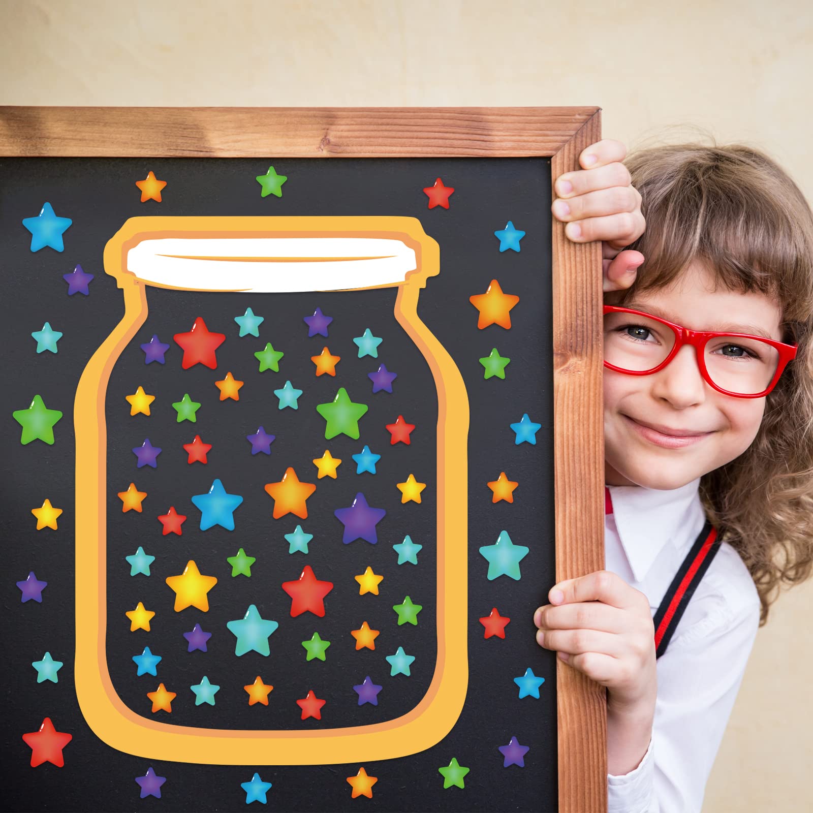 Snapklik.com : 72 Pcs Magnetic Super Star Rewards Jar Positive Behavior ...