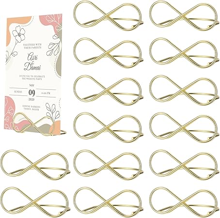 16 Pcs Table Place Name Holders Gold, Table Number Holders Stands, 8 ...
