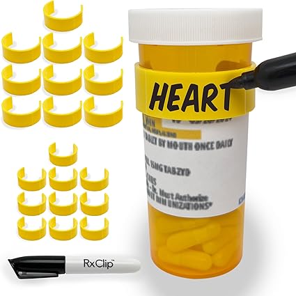 Amazon.com: RxClip 20 Pack Medicine Bottle Label Clips for Easy ...