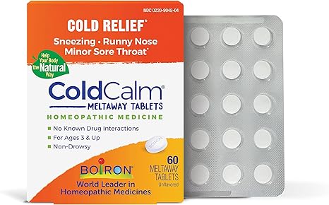Amazon.com: Boiron ColdCalm Tablets for Relief of Common Cold Symptoms ...