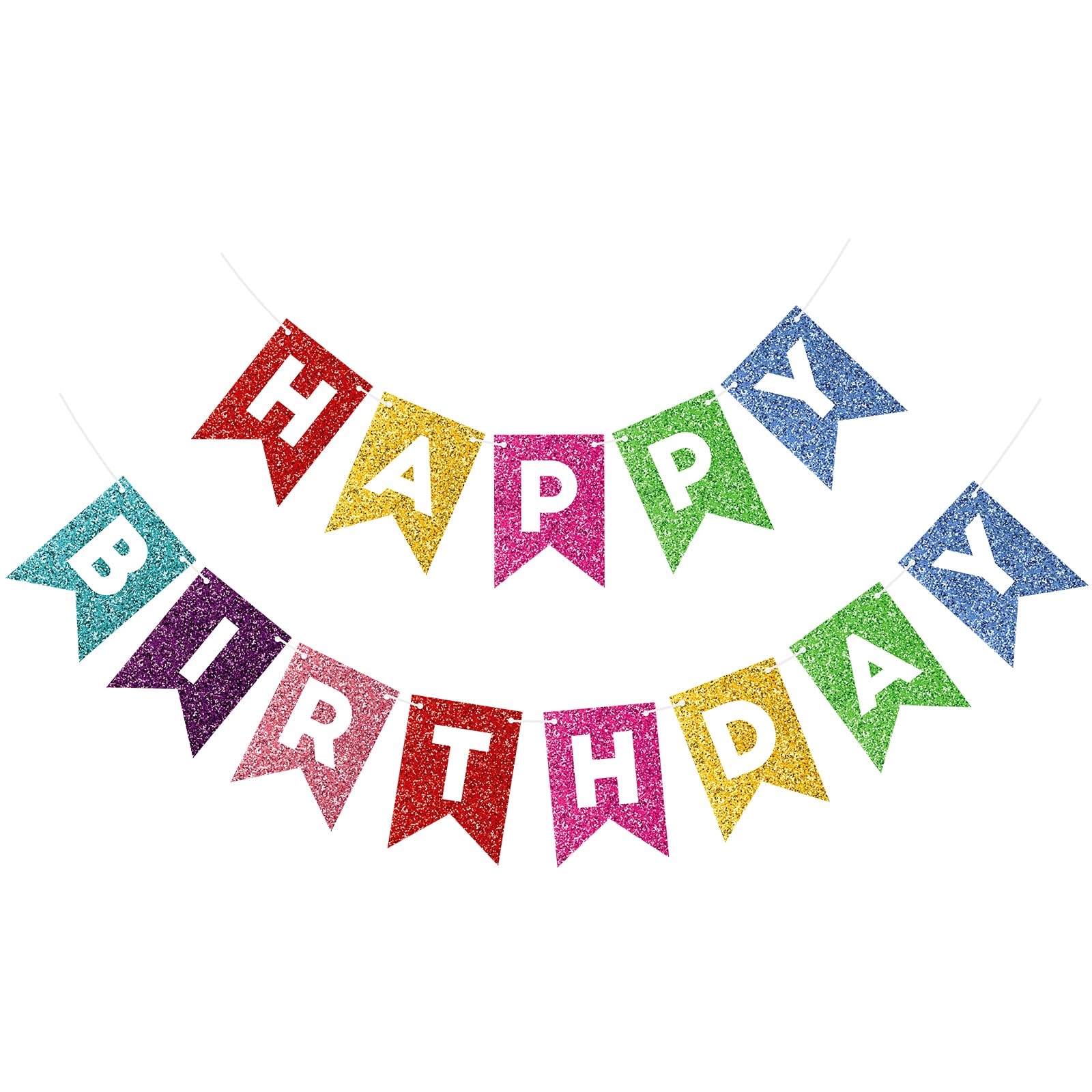 Amazon.com: Colorful Happy Birthday Banner Birthday Sign for Backdrop ...