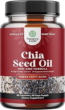 Amazon.com: Chia Seed Oil Extract Capsules - Plant Based Omega 3 6 9 ...