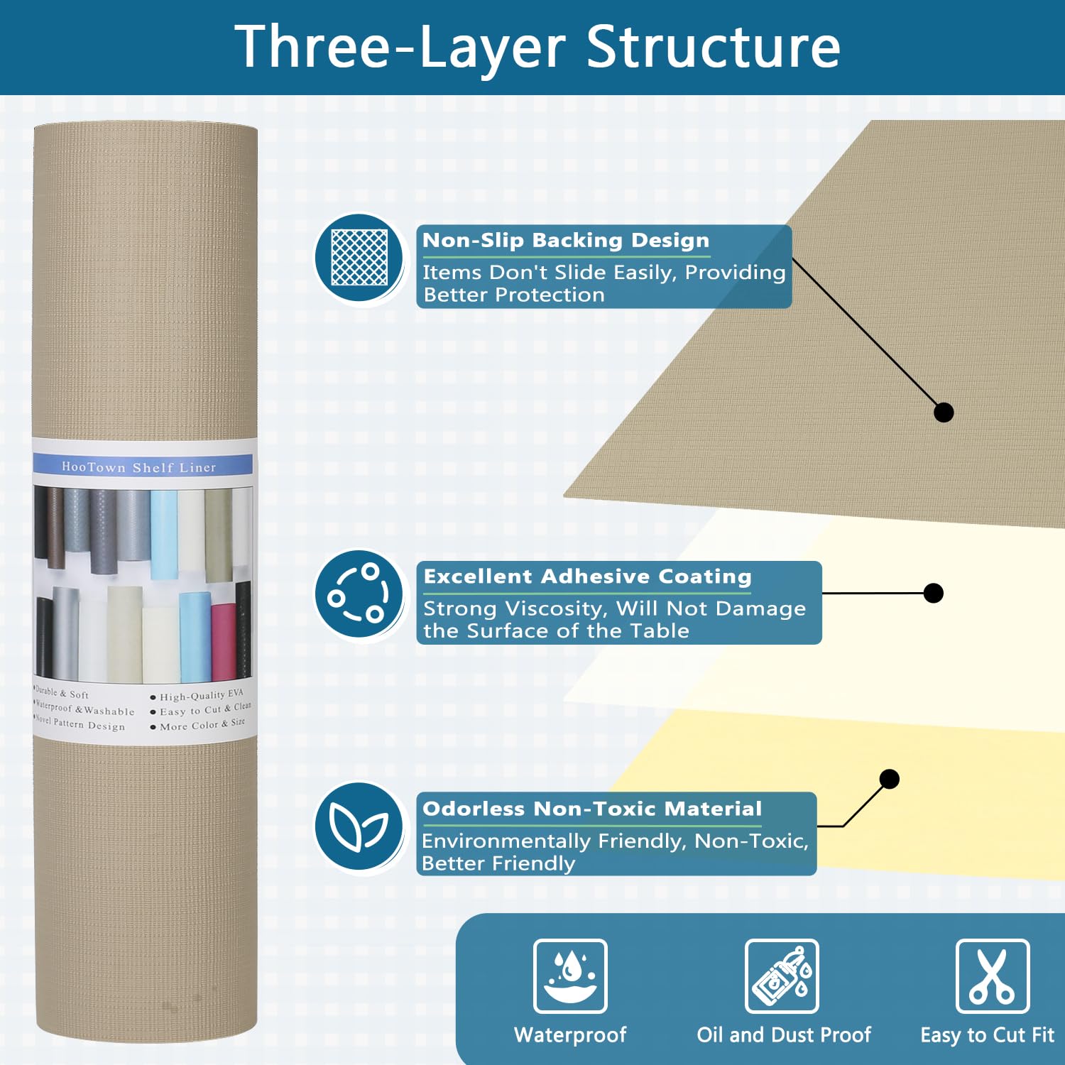 Snapklik.com : Self Adhesive Shelf Liner, Peel And Stick Drawer Liner ...