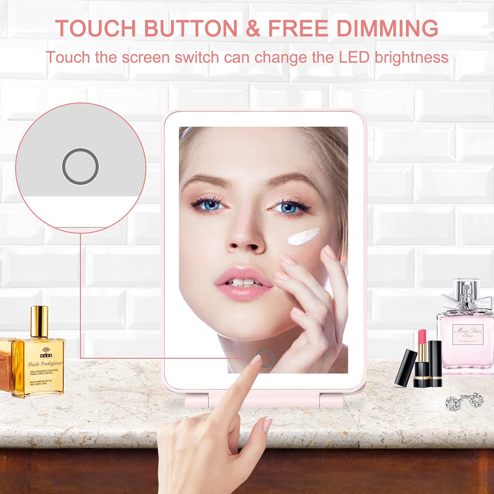 Snapklik.com : Deweisn LED Makeup Mirror For Travel, 32 LEDs Lighted ...