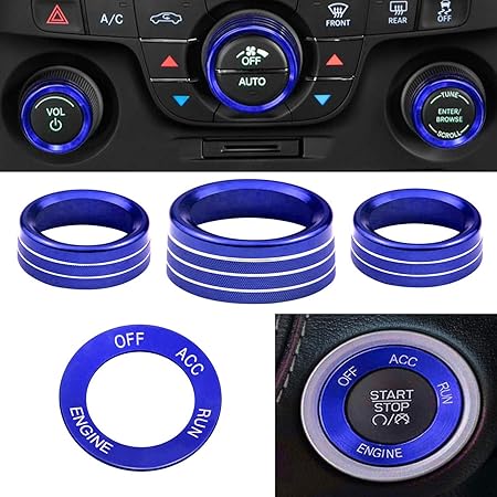 Amazon.com: 2 Pack Car Push Start Button Cover/Sticker, Key Ignition ...