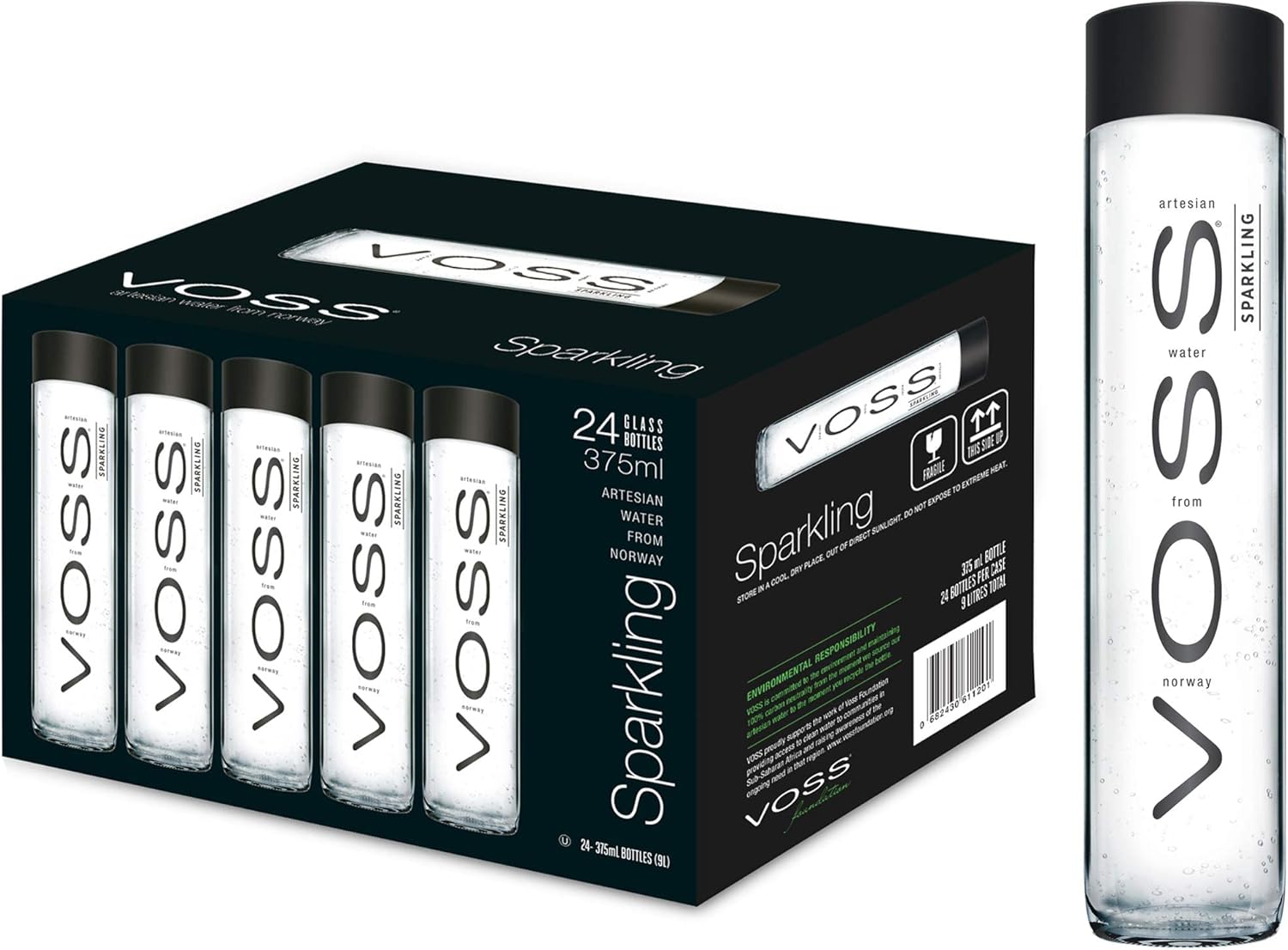 Voss Sparkling Water - 24 x 375 ml : Amazon.co.uk: Grocery