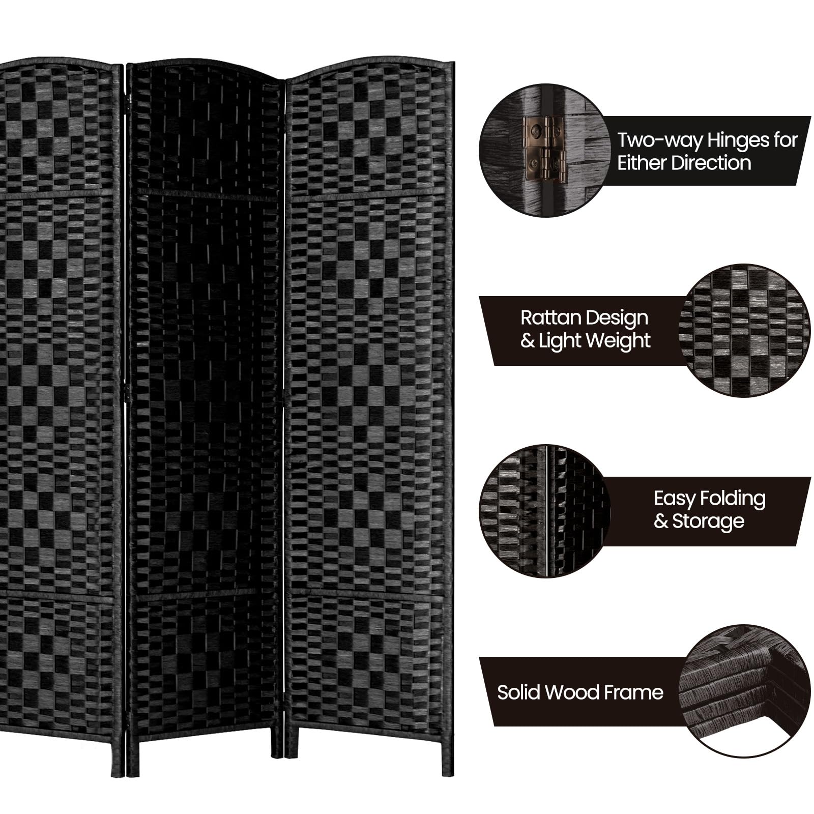 Snapklik.com : Room Divider, 6 Ft Tall Room Dividers And Folding ...