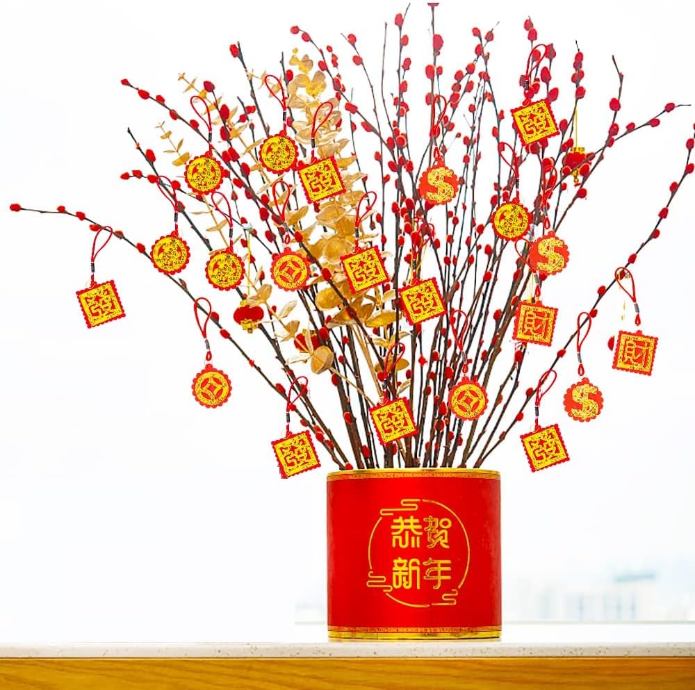 Amazon.com: 45 Piece Chinese New Year Ornament Chinese Pendant Red ...