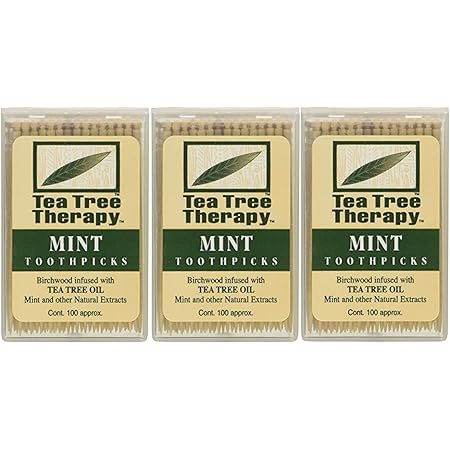 Amazon.com: Tea Tree Therapy Toothpicks, Cinnamon, 100 Count (3-Pack ...