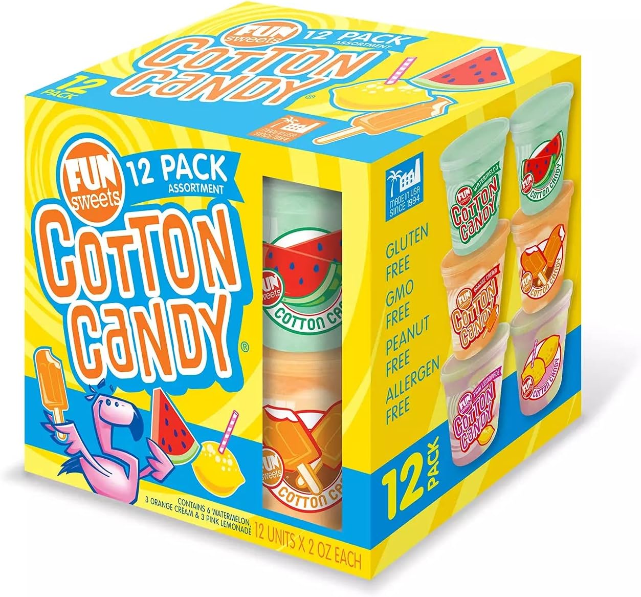 Amazon.com : Parade Cotton Candy, 2 Ounce, 8 Count : Gummy Candy ...