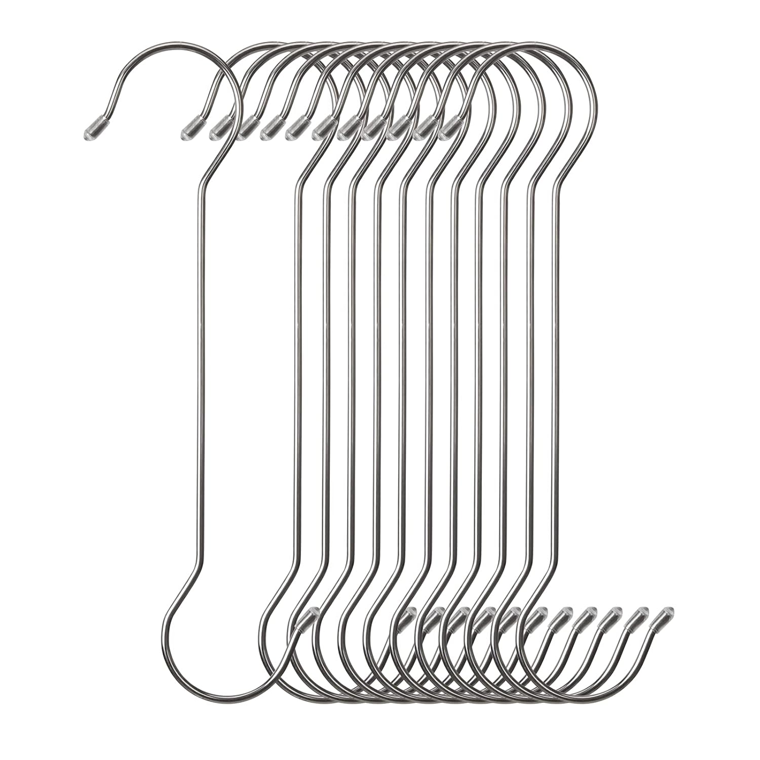 12 Pack Stainless Steel Large Size Hooks, S Shape Long Hooks, Metal ...