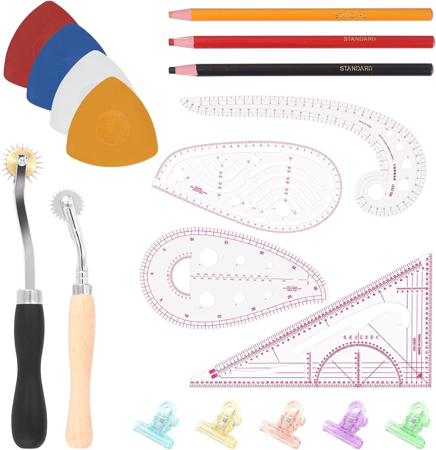 Mardatt 33Pcs Metric Sewing Ruler Set Including Curve Pattern Making ...