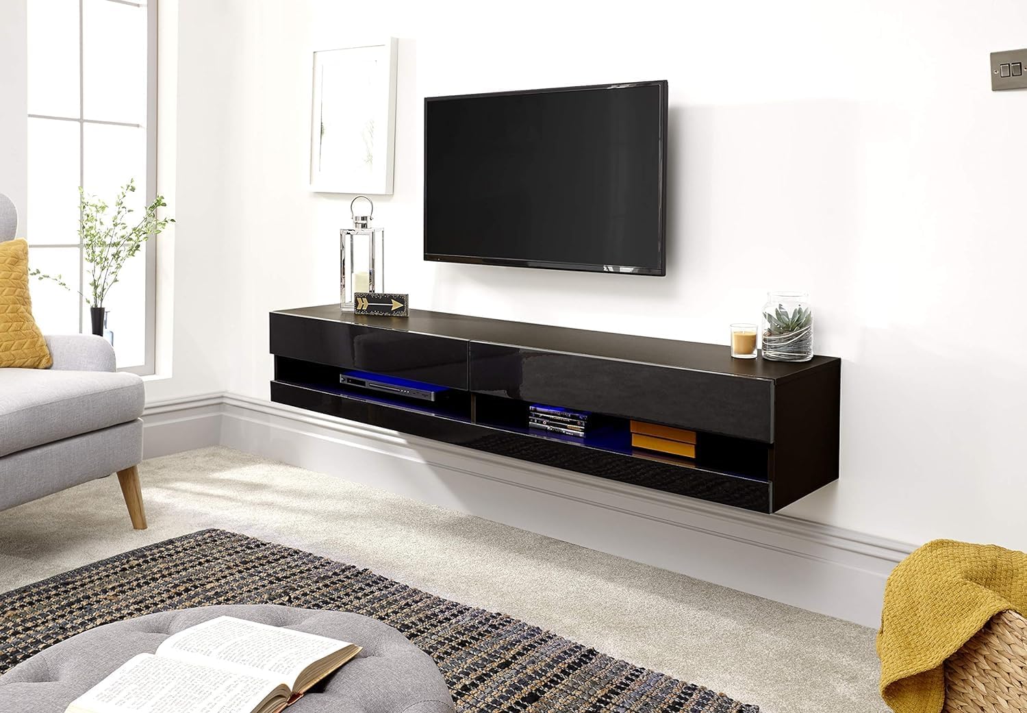 GFW Galicia Wall Mounted High Gloss Featuring A LED Downlight, This ...